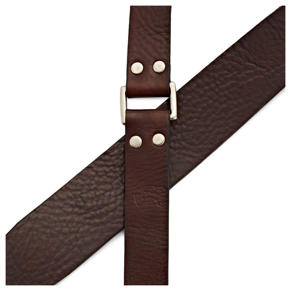 Bear Straps Broadway Guitar Strap, Brown w/ Nickel Connector at Gear4music
