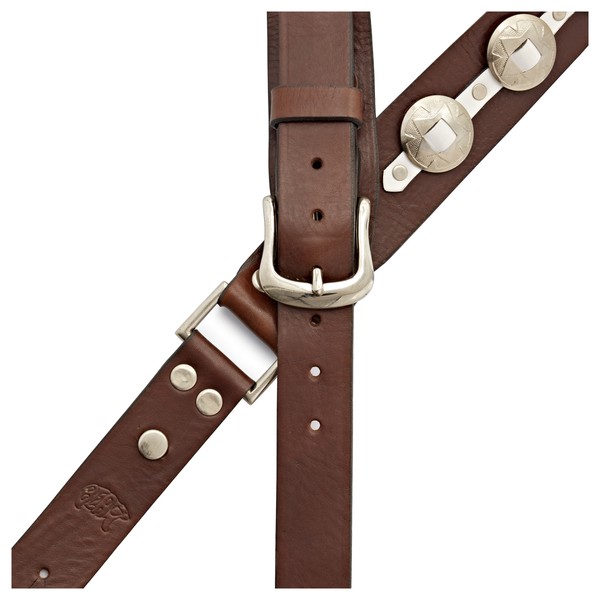 Bear Straps Concho Guitar Strap, Brown at Gear4music