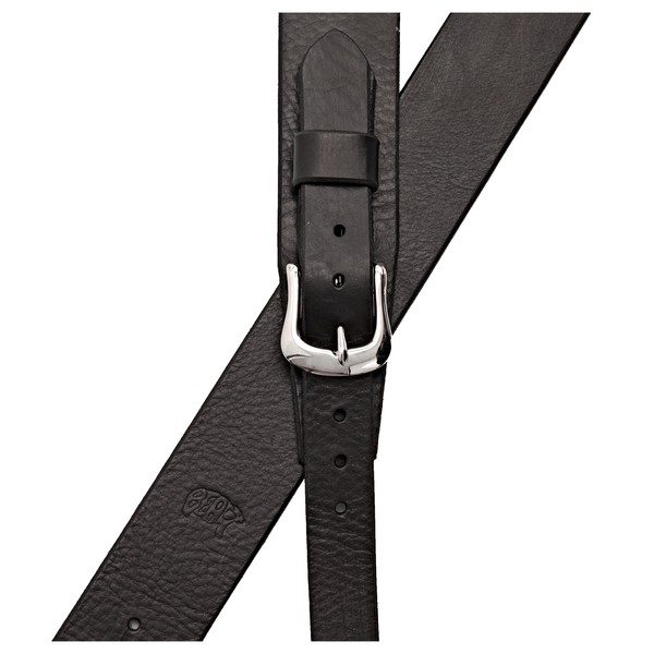 Bear Straps Slimline Classic Guitar Strap, Black w/ Silver Buckle at ...