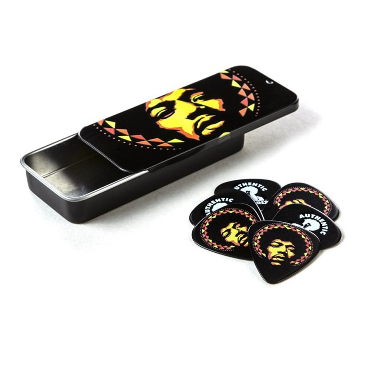 Dunlop Jimi Hendrix Aura Mandala Schwere Picks, Pick Tin of 6 | Gear4music