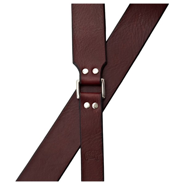 Bear Straps Broadway Guitar Strap, Red w/ Nickel Connector at Gear4music