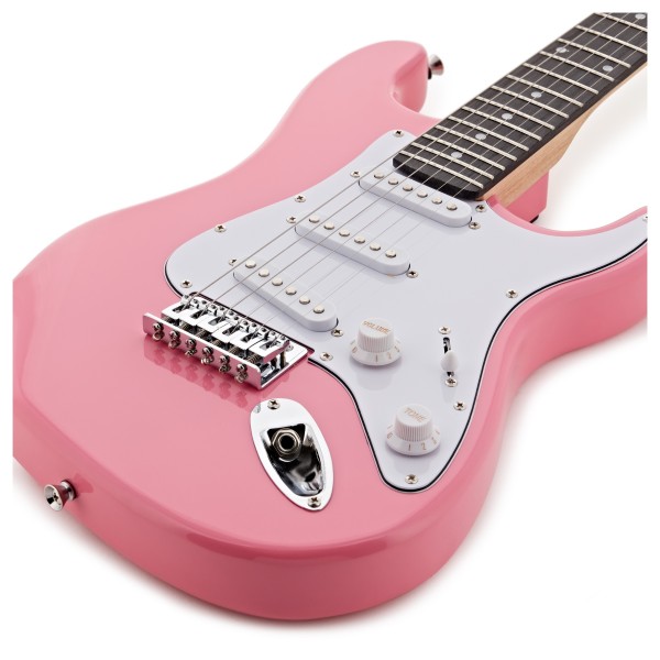 3/4 LA Electric Guitar Pink, Mini Guitar Amp Pack at Gear4music
