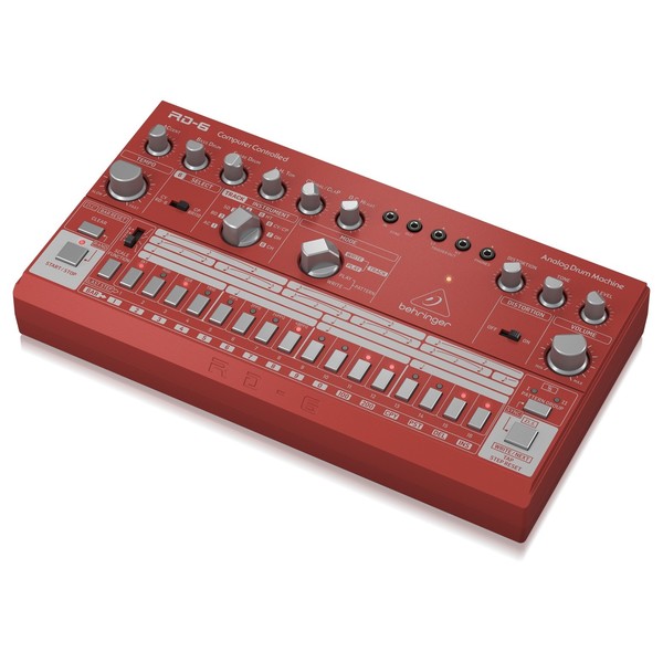 Behringer RD-6 Drum Machine, Red at Gear4music
