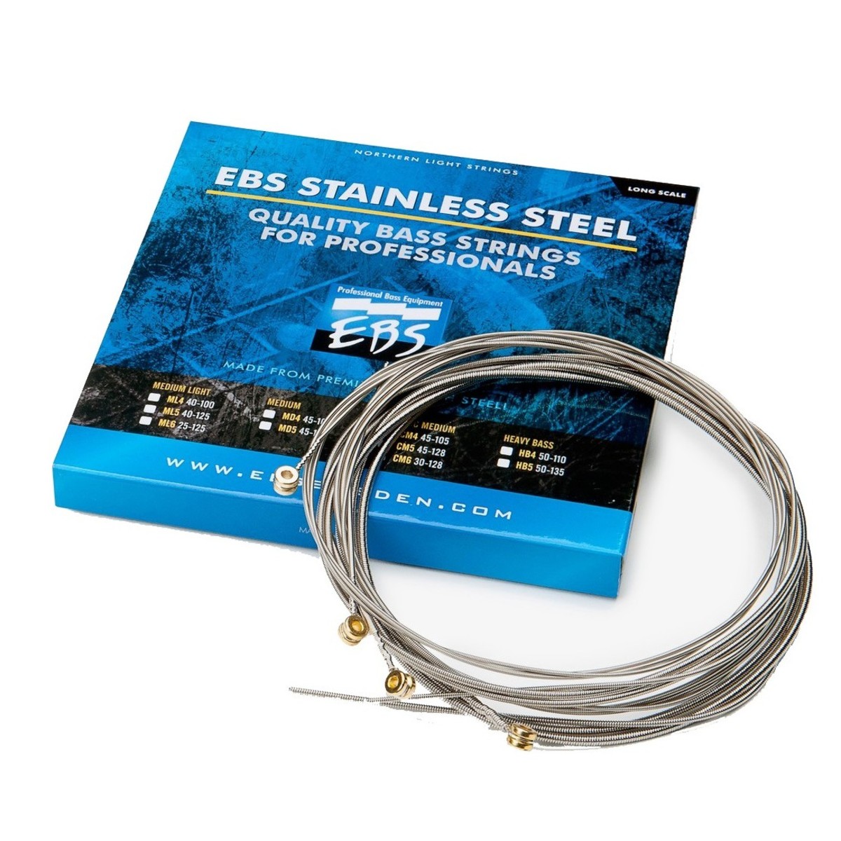 EBS SS-ML5 Stainless Steel Bass Strings 40-125 | Gear4music