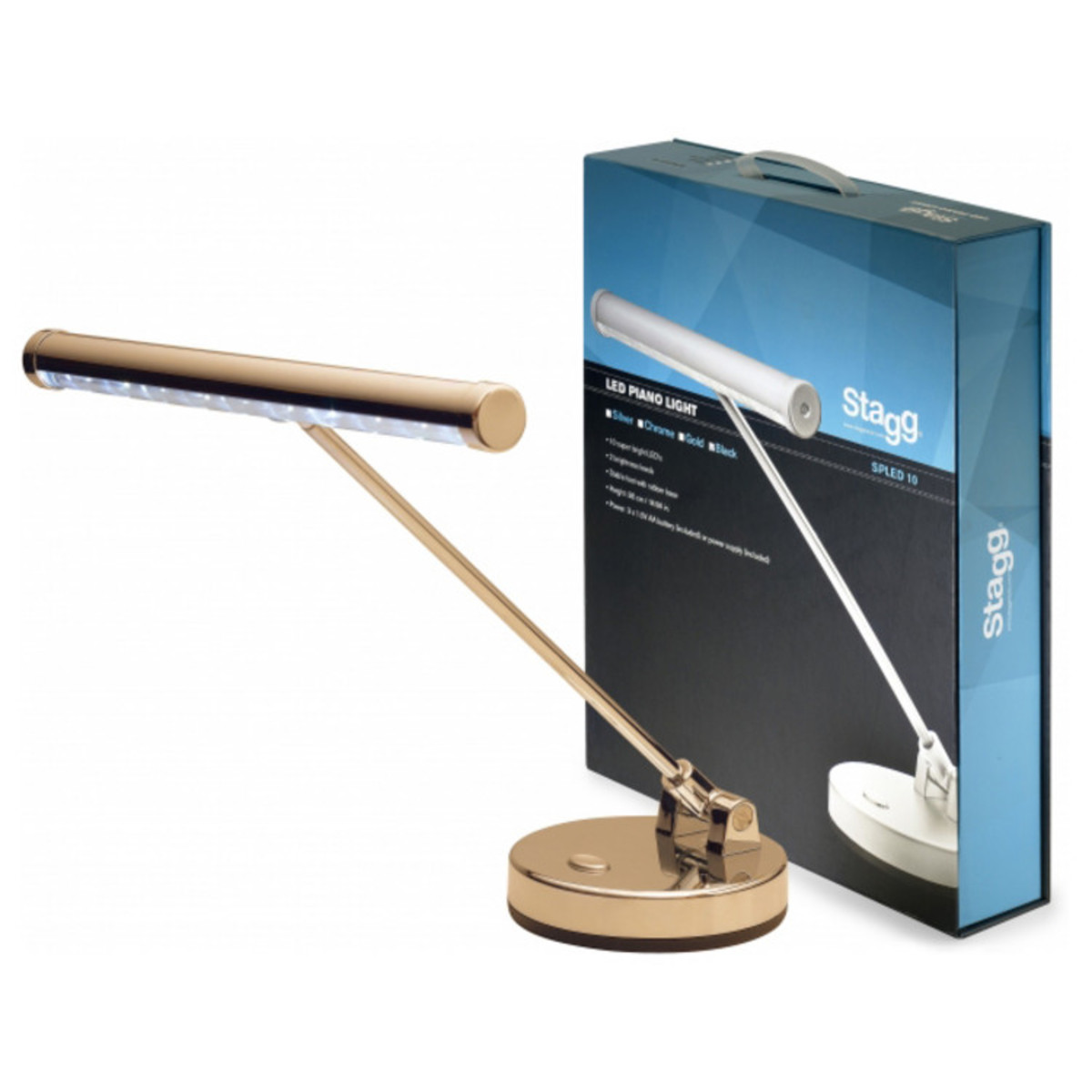 Stagg LED Lamp for Piano/Desk - Gold at Gear4music
