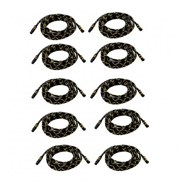 Neat Beeline XLR Microphone Cable, 6m (10 Pack) at Gear4music