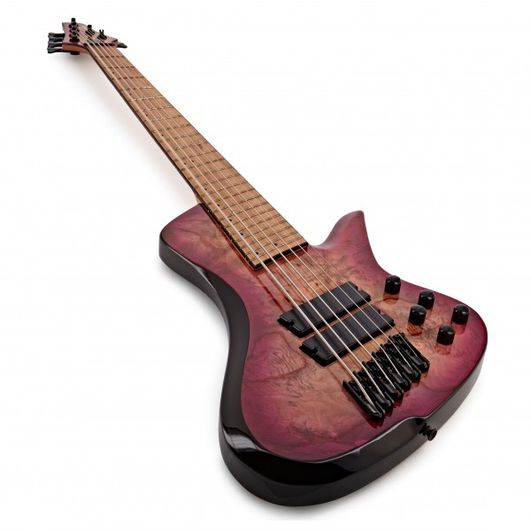 RedSub Coliseum Fanned Fret 6-String Bass, Purple Burl Burst at Gear4music