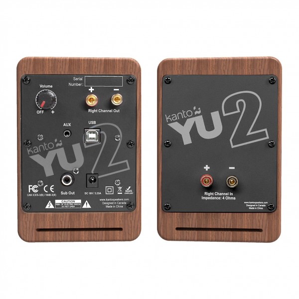 Kanto YU2 Powered Speakers, Walnut at Gear4music