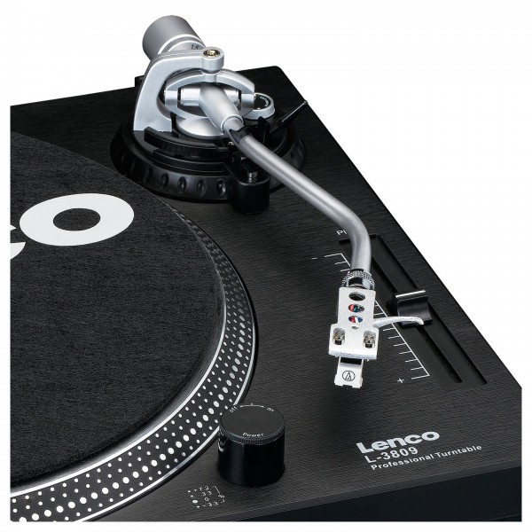 Lenco L-3809 Direct Drive USB Turntable, Black at Gear4music