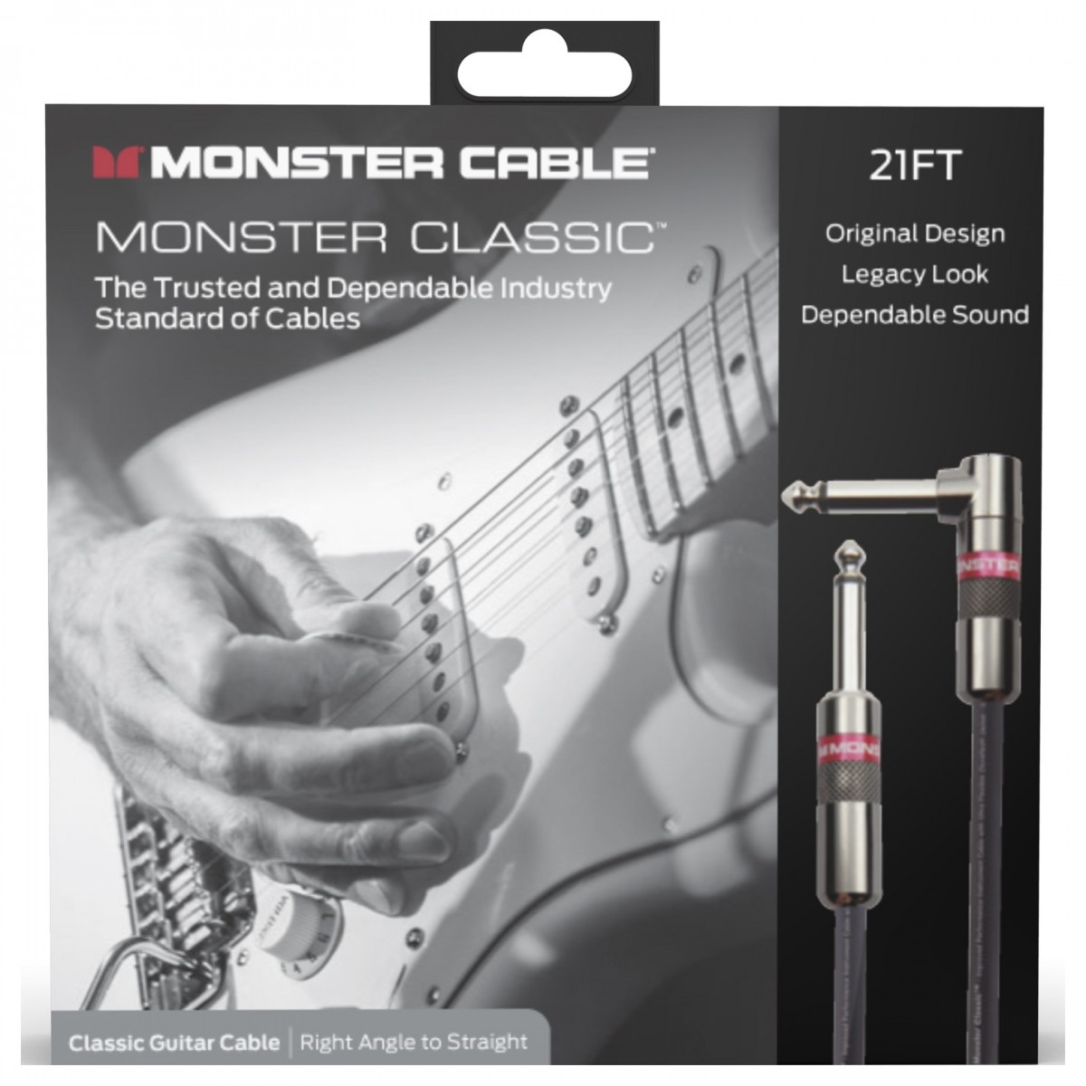 Monster Prolink Cable de instrumento clásico de 21 pies en ángulo/recto ...