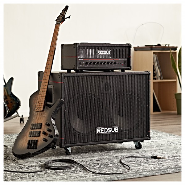 DISC RedSub 100W Bass Amp Head + 2 x 12" Cabinet at Gear4music