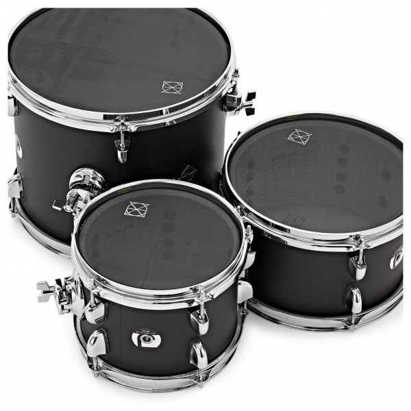 DISC Dixon Drums Jet Set Plus 5pc Drum Kit w/Hardware, Black Green at ...