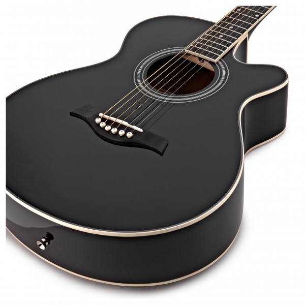 Single Cutaway Acoustic Guitar by Gear4music, Black at Gear4music
