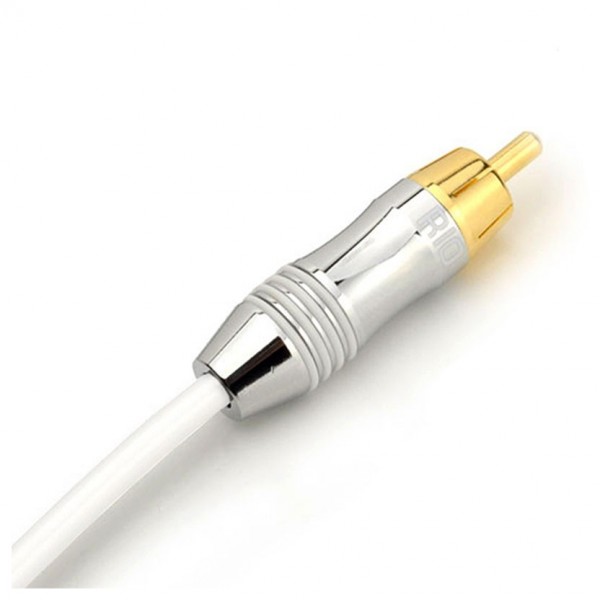 Fisual Compact White Custom Subwoofer Cable w/ Rio Plugs (Single) at AV.com