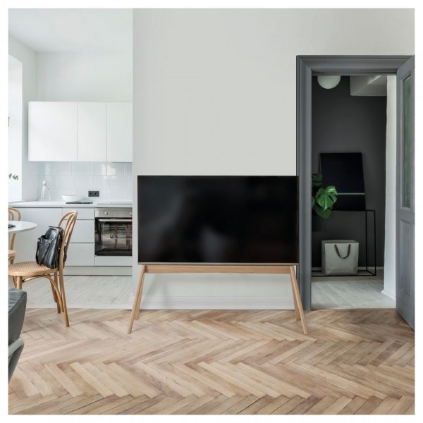Vogels NEXT OP2 TV (up to 77") Floor Stand, Light Oak at AV.com