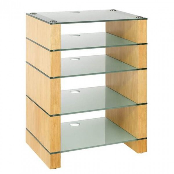 Blok STAX 810 Natural Oak 5 Shelf Hi-Fi Rack w/ Etched Glass-OLD at AV.com