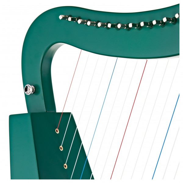 playLITE 15 String Harp by Gear4music, Green at Gear4music