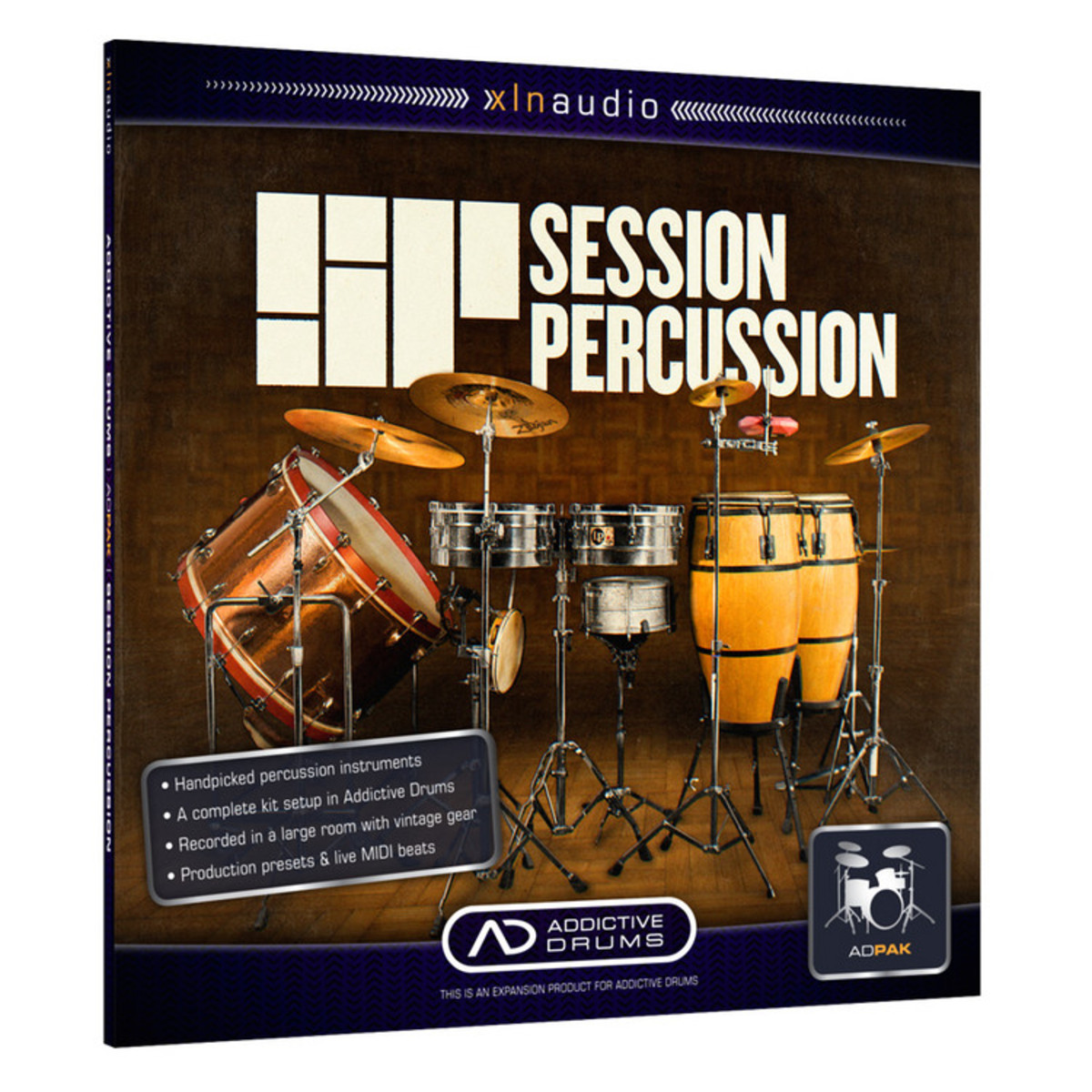 DISC XLN Audio Addictive Drums Session Percussion ADpak at Gear4music
