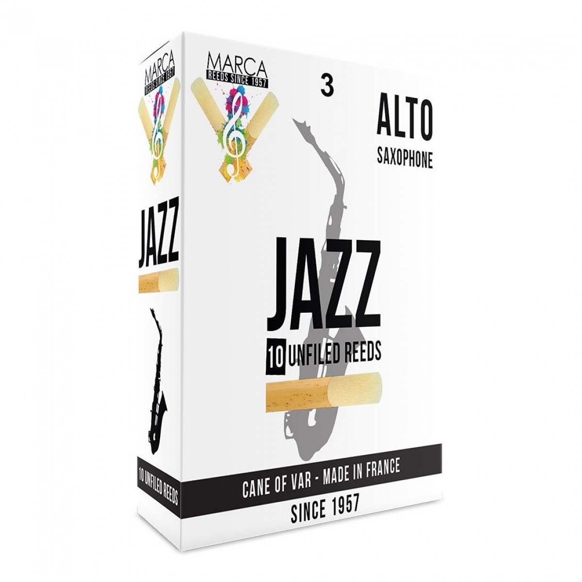 OFFLINE Marca Jazz Unfiled Alto Sax Reeds, 3 (10 Pack) at Gear4music