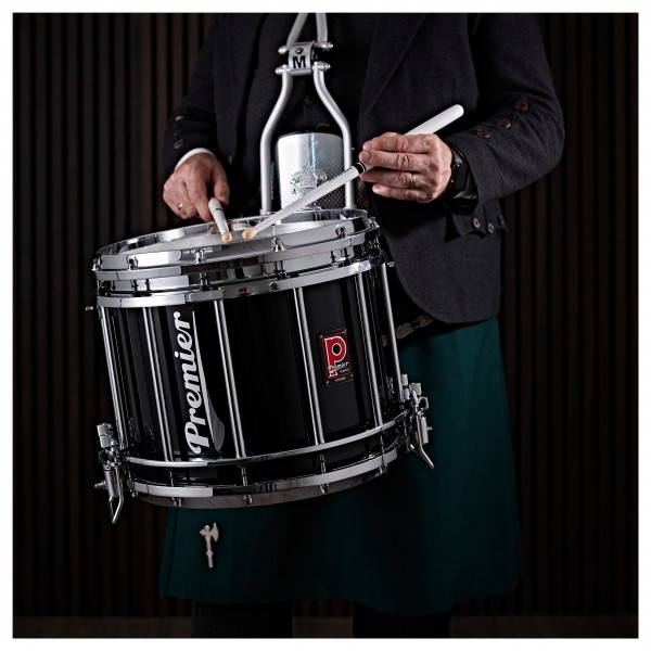 Premier Marching HTS 800 14" x 12" Snare Drum, Chrome, Ivory White at ...
