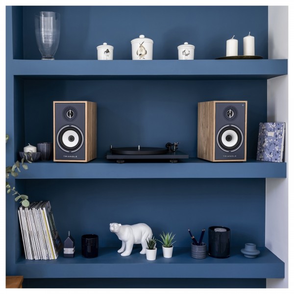 Triangle Borea BR02 BT Active Bookshelf Speakers (Pair), Oak Blue at AV.com