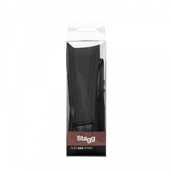 OFFLINE Stagg Adjustable Flex Saxophone Strap, Black | Gear4music