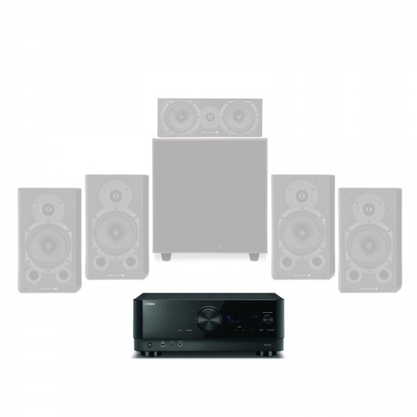 Yamaha RX-V4A AV Receiver with 5.1 Speaker Bundle and Cable Pack at AV.com