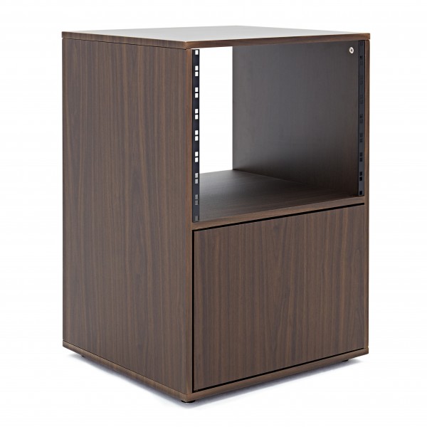 3 Tier Pro Audio Studio Desk + Rack Cabinet, Walnut at Gear4music