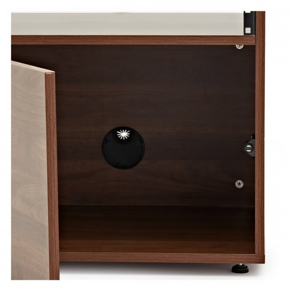 3 Tier Pro Audio Studio Desk + Rack Cabinet, Walnut at Gear4music