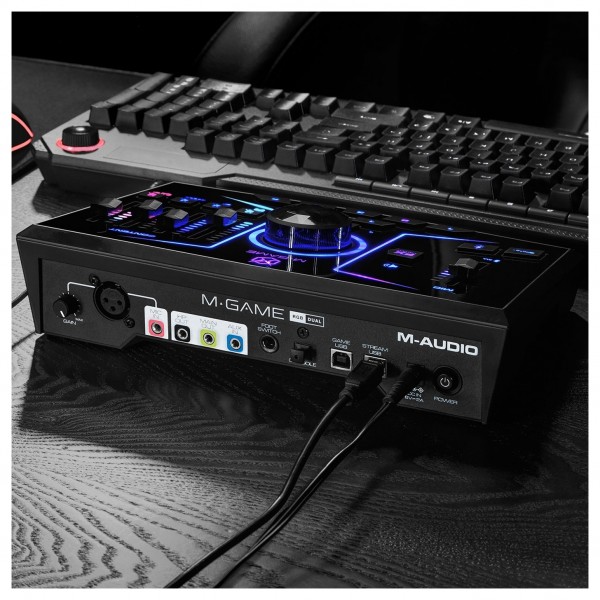 M-AUDIO M-GAME RGB Dual USB Streaming Gaming Audio Interface at Gear4music