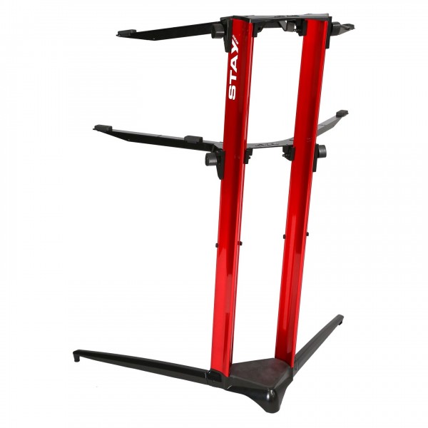 Stay Stands Piano Keyboard Stand, Two Tier, Red at Gear4music