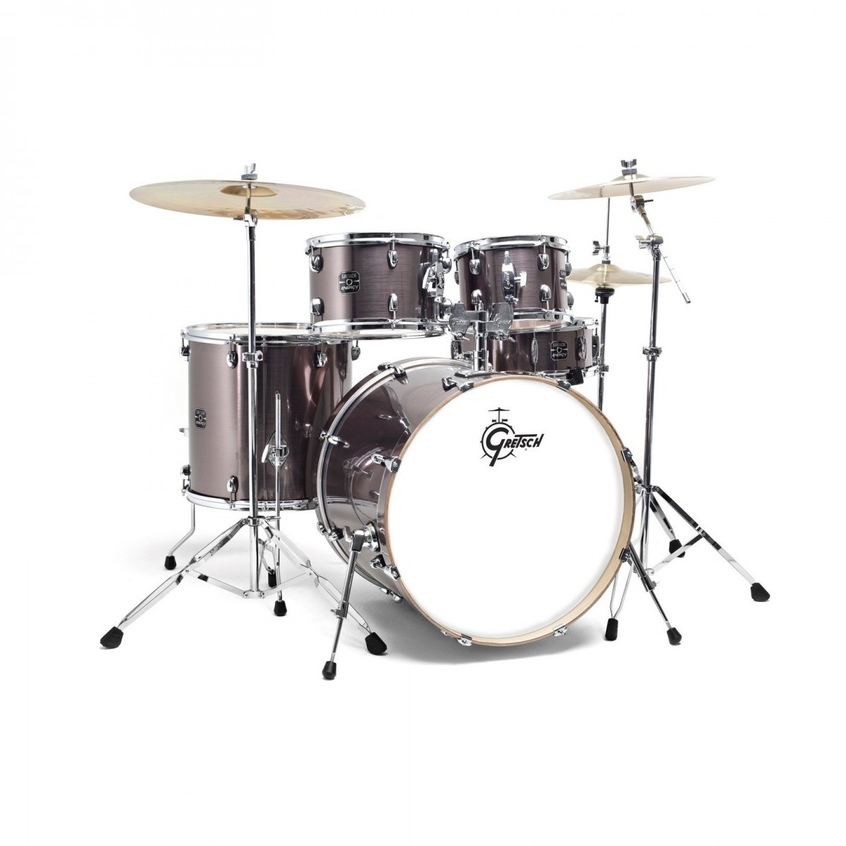 Gretsch Energy 22" Drum Kit w/ Hardware & Paiste 101 Set, Grey Steel ...