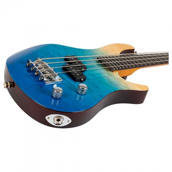 Flight Mini Bass Electric Bass, Transparent Blue at Gear4music