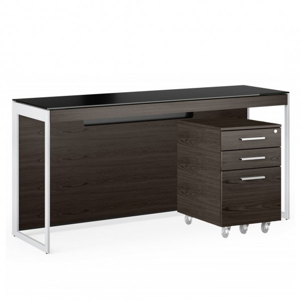 BDI Sequel 20 6102 Desk, Back Panel and File, Charcoal Ash/Nickel at AV.com