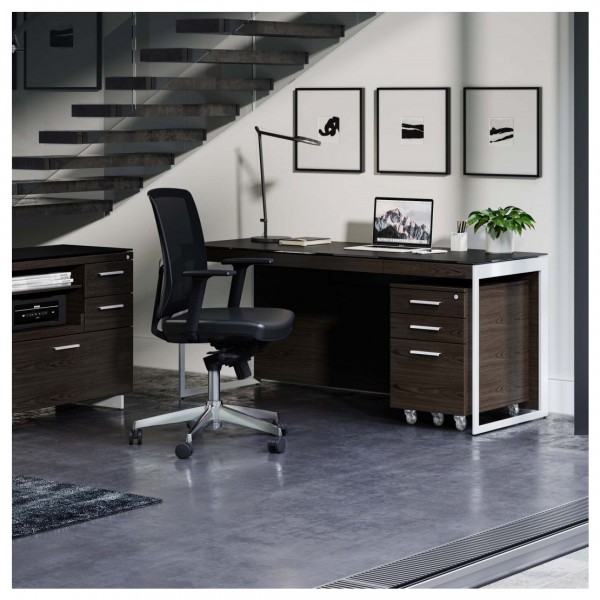 BDI Sequel 20 6102 Desk, Back Panel and File, Charcoal Ash/Nickel at AV.com