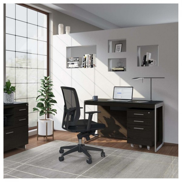 BDI Sequel 20 6102 Desk, Back Panel and File, Charcoal Ash/Nickel at AV.com