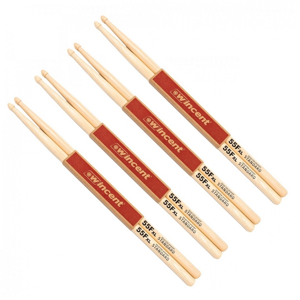 DISC Wincent Hickory Standard XL Fusion 5A/5B Mix Drumsticks, 4pk at ...