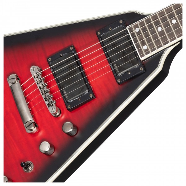 Epiphone Dave Mustaine Prophecy Flying V Figured, Aged Dark Red Burst ...