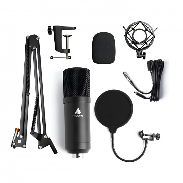 Maono XLR Condenser Cardioid Microphone with Boom Arm Kit Pop Filter at ...