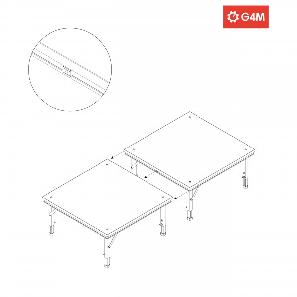G4M Compact Stage Podiumplatform, 2m x 4m | Gear4music