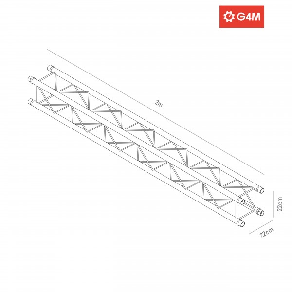 G4M Quad Truss Straight 2m at Gear4music
