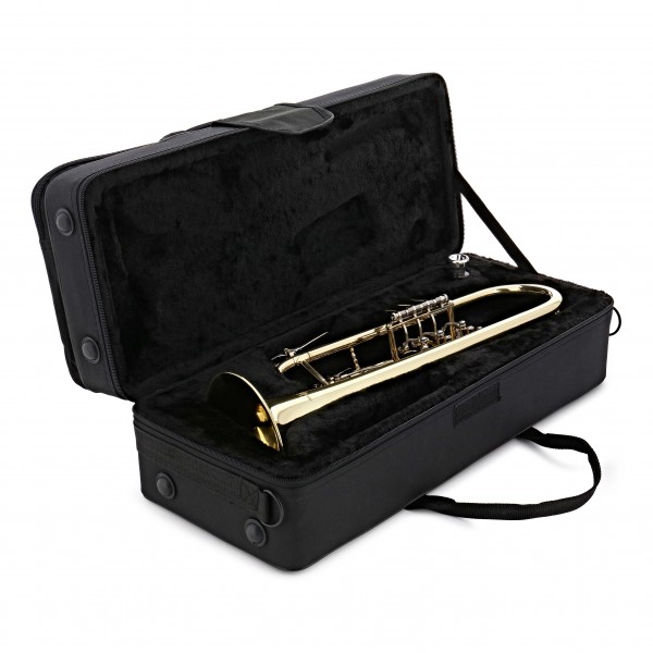 Student Rotary Trumpet with Trigger by Gear4music, Gold at Gear4music