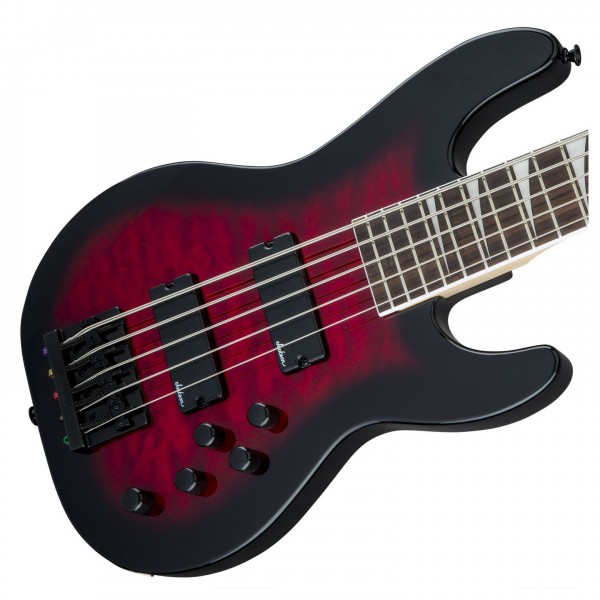 Jackson JS Series Concert 5-String Bass JS3VQ, Transparent Red Burst ...