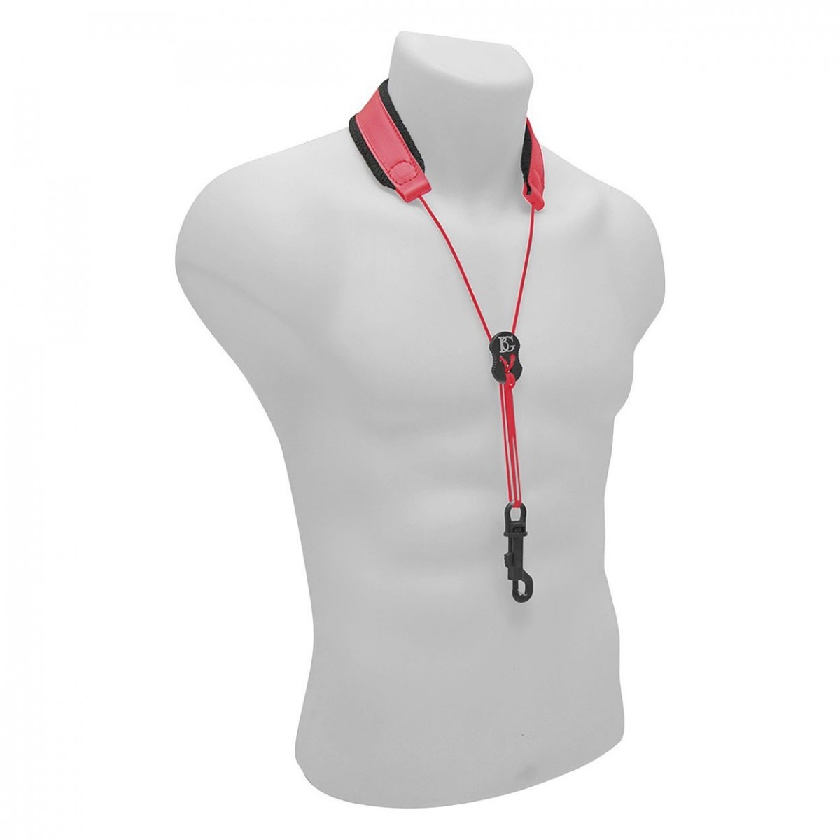 OFFLINE BG SAT Saxophone Leather Strap, Plastic Snap Hook, Red at ...