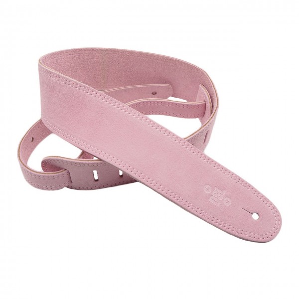 DSL Triple Ply Suede 2.5'' Guitar Strap, Pink at Gear4music